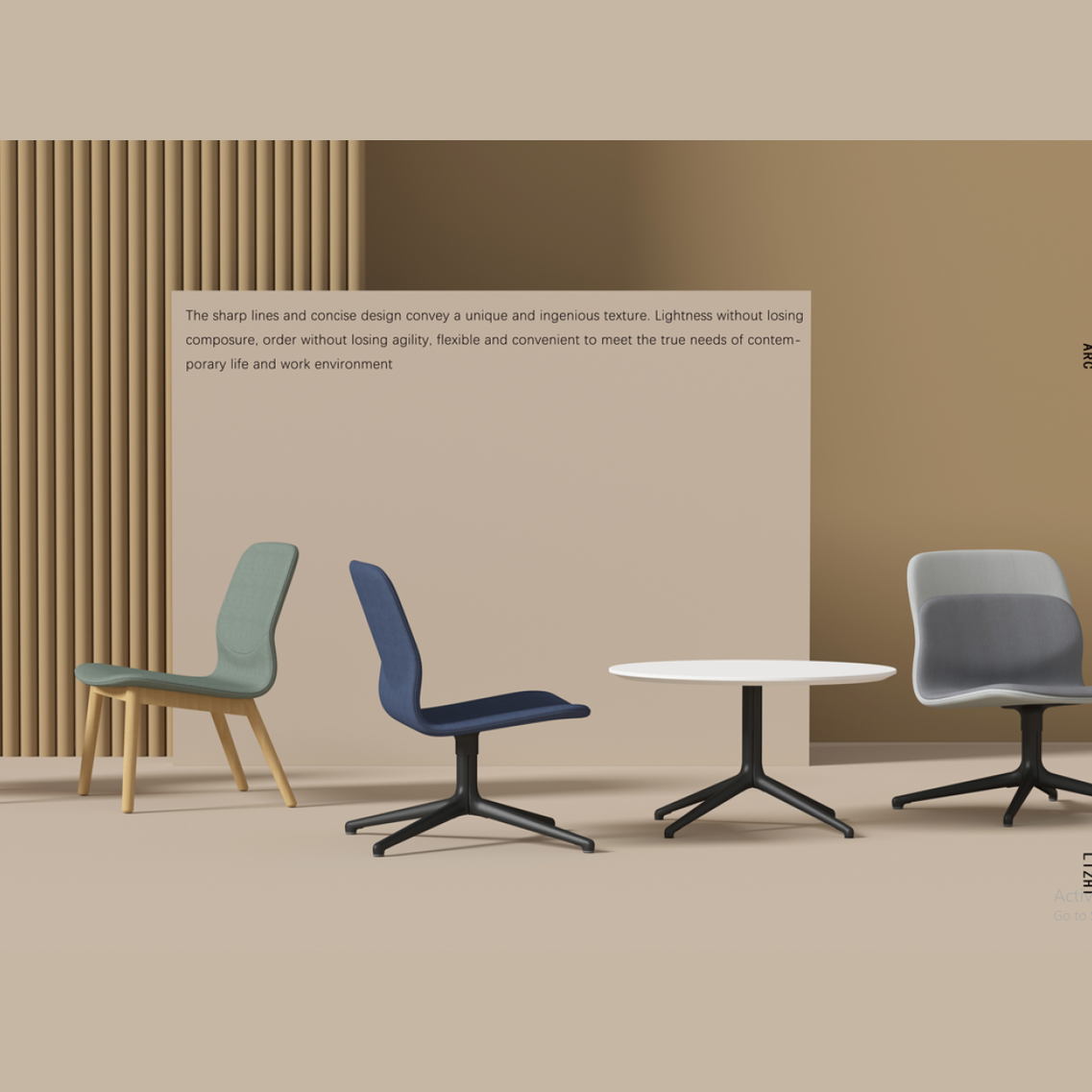 Arc lounge chair (Dou-colour with ash wood leg) – Steach Furniture